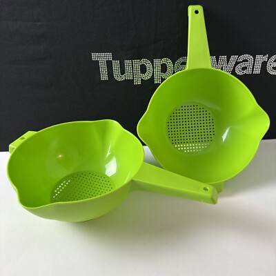 Tupperware Colander 2qt Double Pouring Spouts Green Hole Hook Hanging ...