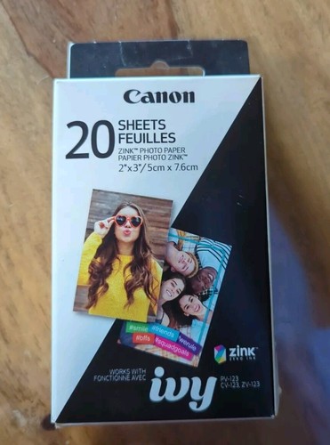 Canon IVY Sticky- Backed Photo Paper - Pack (20 Sheets) - Size 2" x 3 ...