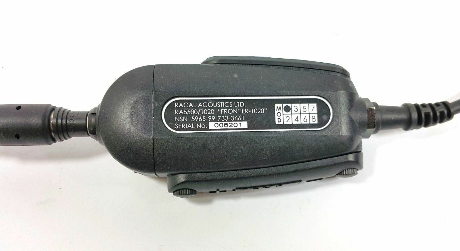 RACAL ACOUSTICS FRONTIER 1020 RA5500/1020 HEADSET RADIO SELEX BOWMAN ...