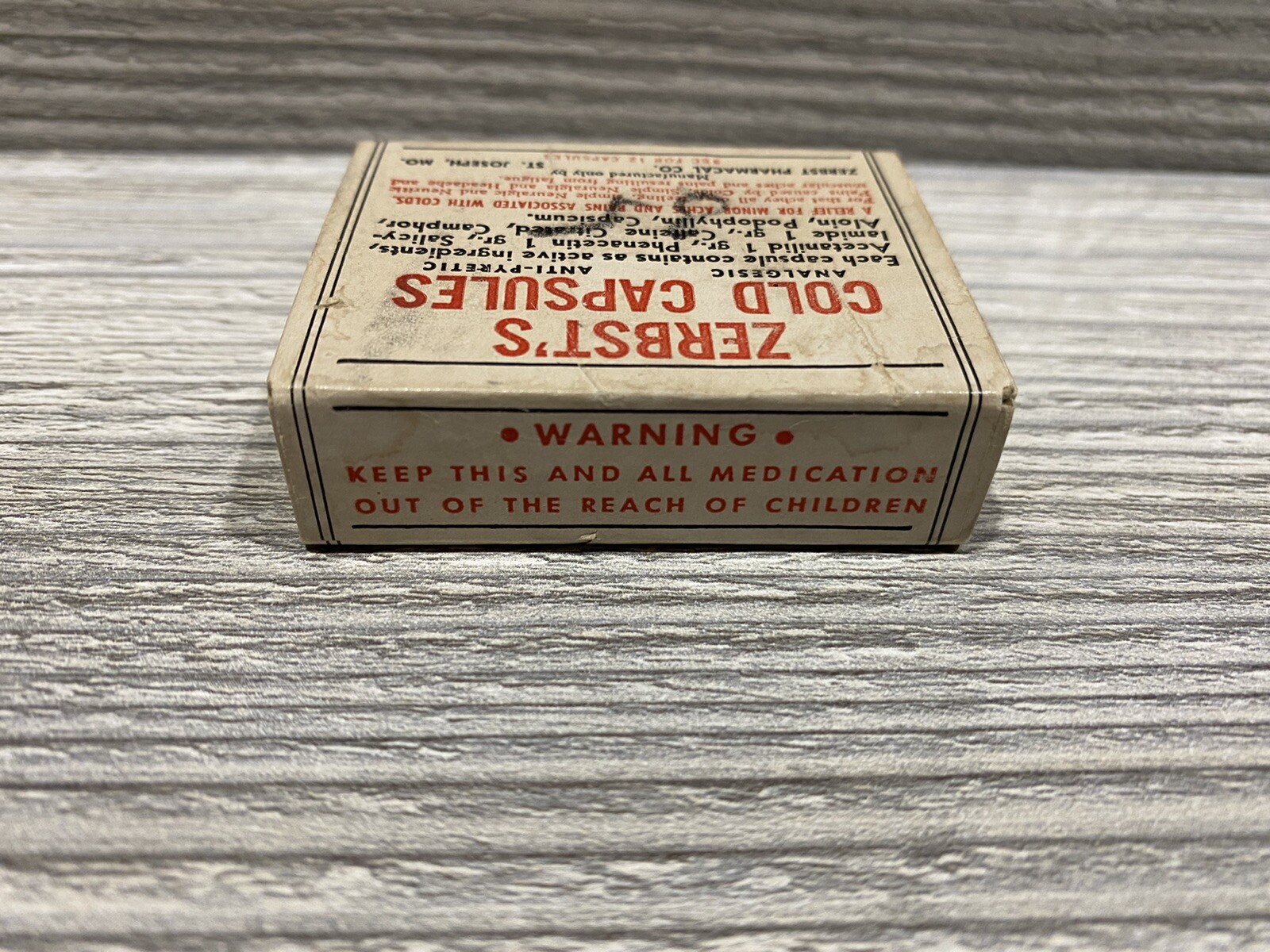 Antique Zerbst’s Cold Capsules Small Box For Display Collectible | eBay