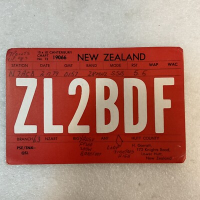 QSL Short Wave Ham Radio Card ZL2BDE New Zealand N7ACB | eBay
