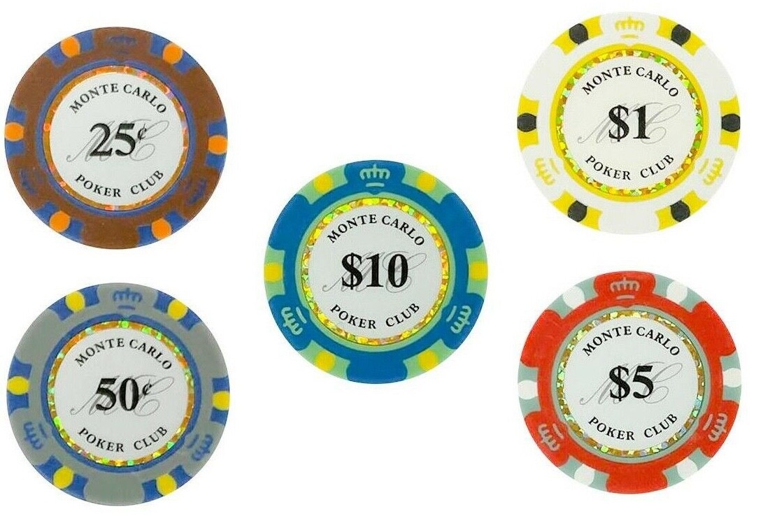 500 CASH GAME Monte Carlo Smooth Poker Chips Bulk Perfect for .25/50 ...