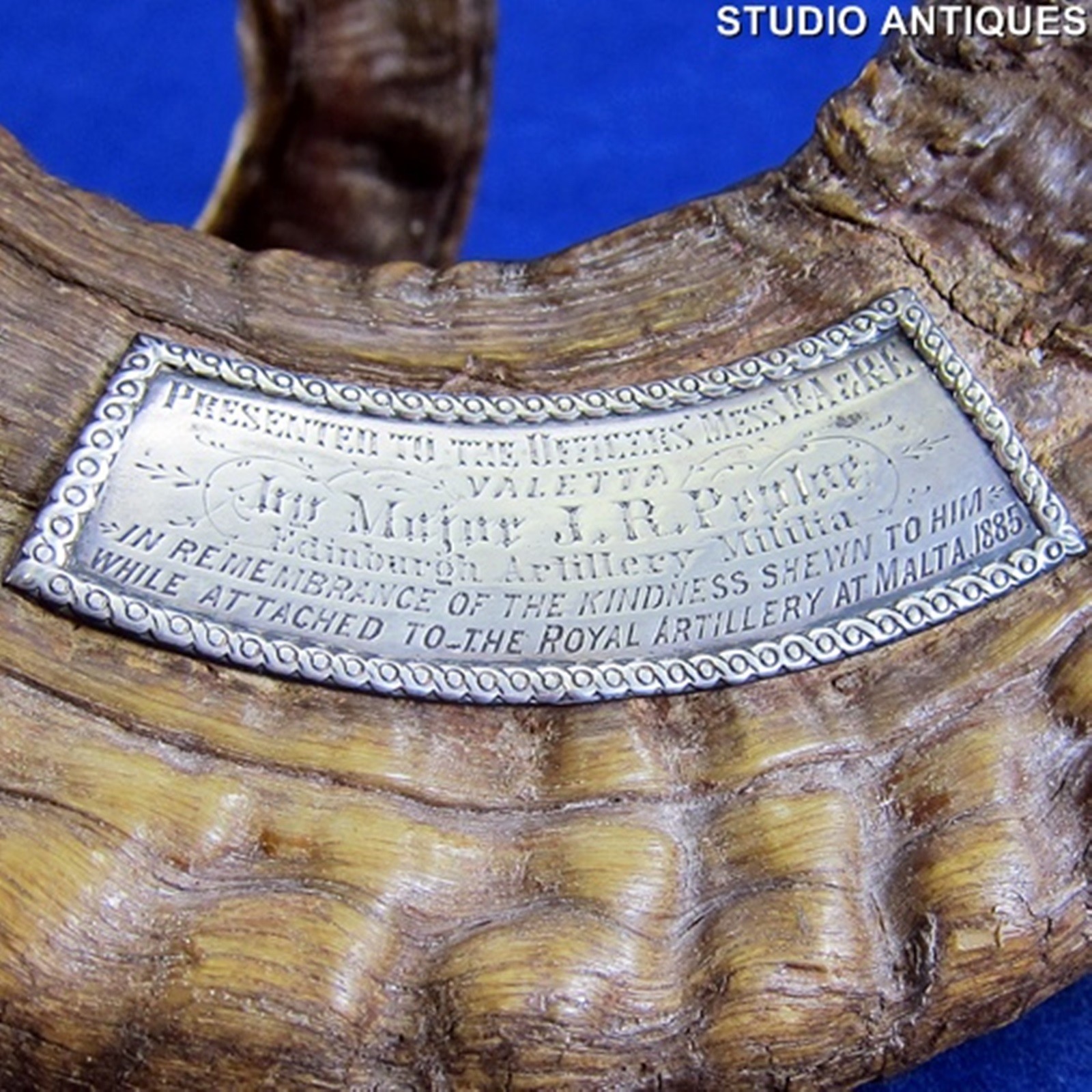 SCOTTISH SNUFF MULL Antique Rams Horn & Silver EDINBURGH ROYAL ...