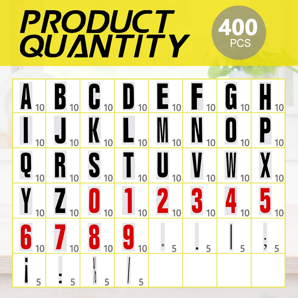 400 Pcs Marquee Sign Letters Flexible Plastic Letters on Flexible Panel ...
