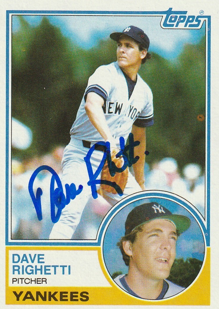 DAVE RIGHETTI NEW YORK YANKEES SIGNED 1983 TOPPS CARD #176 | eBay