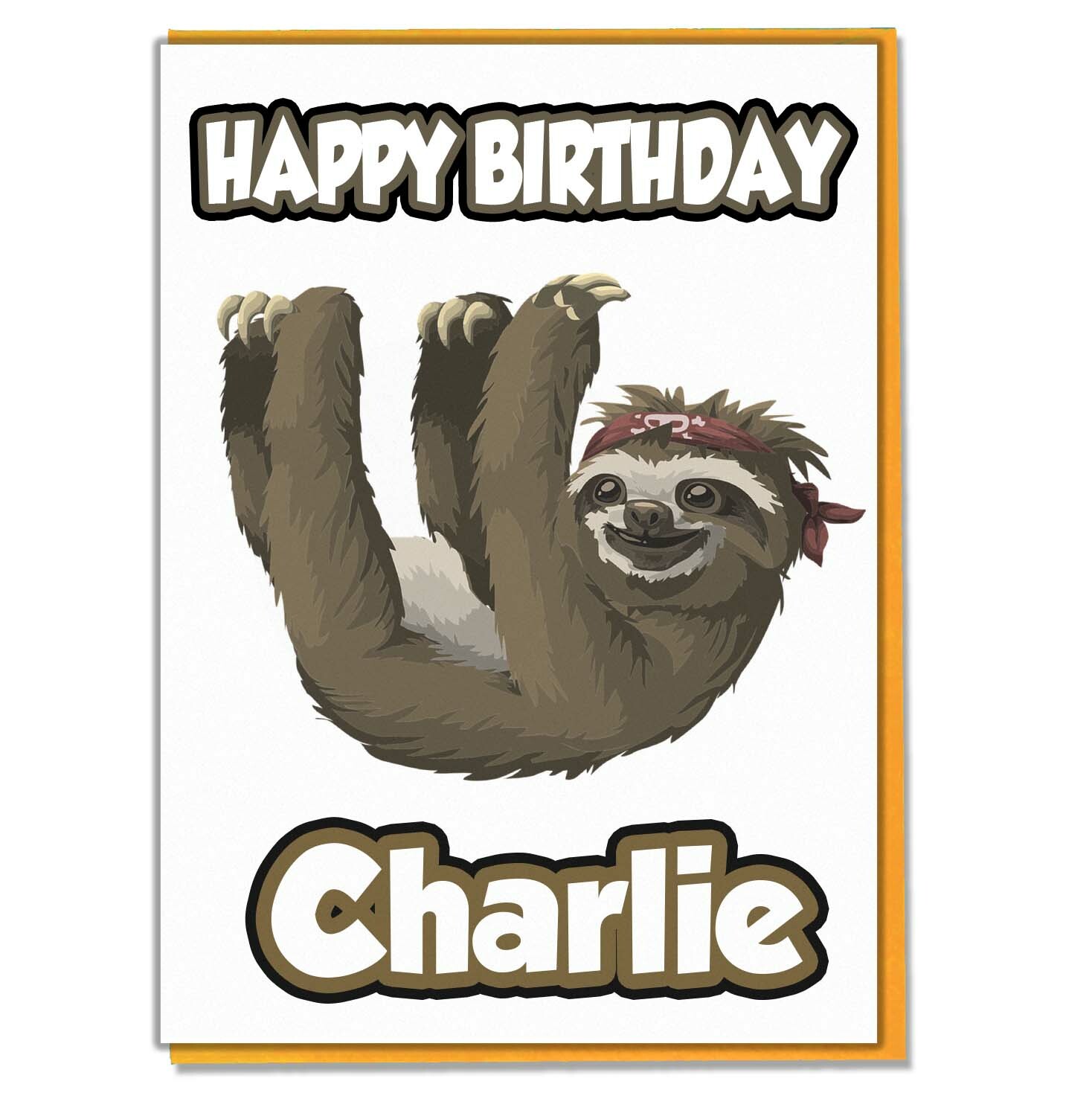 Personalised Sloth Birthday Card Daughter Son Husband Wife Mum Dad ...