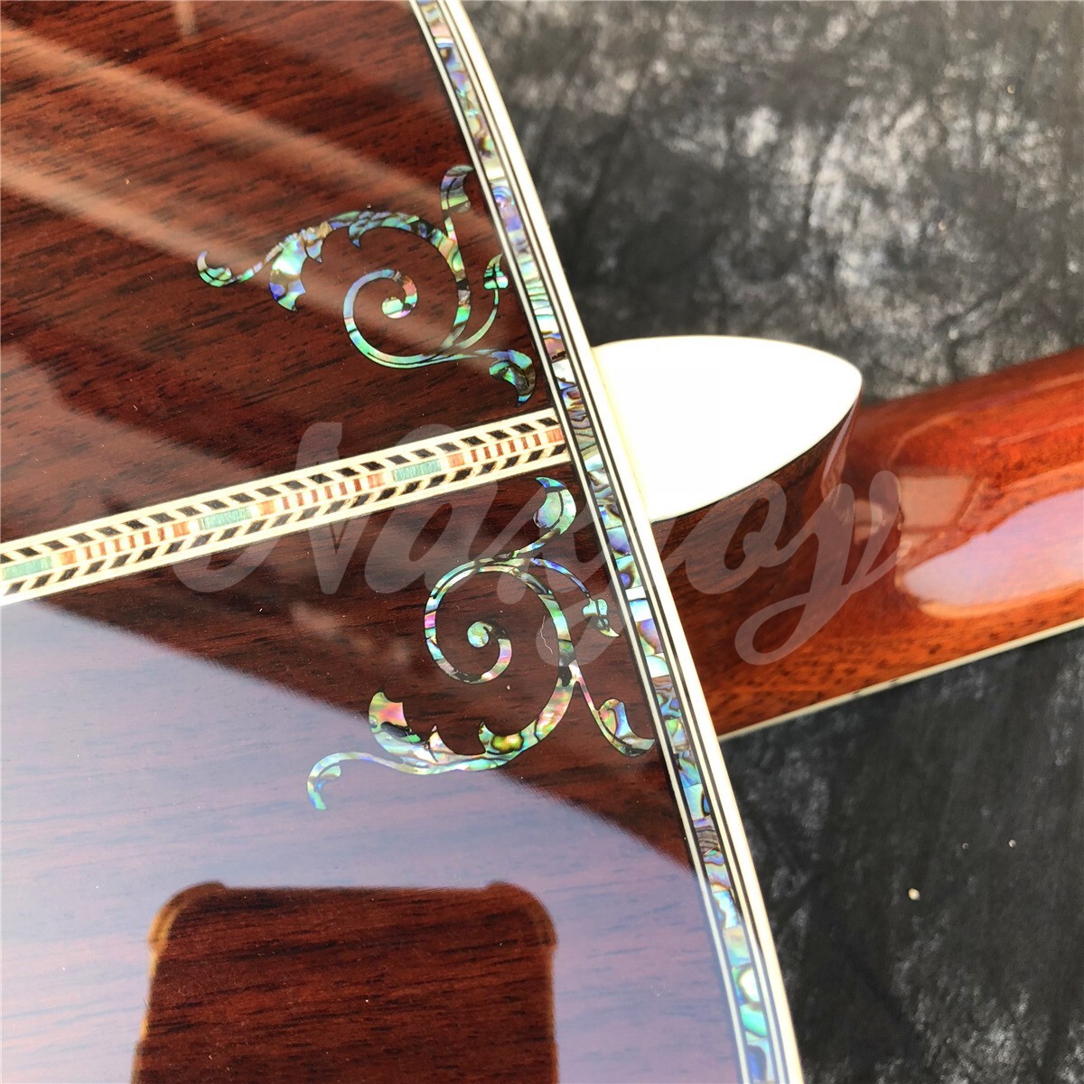 41 Inch Acoustic Guitar Tree Of Life Inlays Ebony Fingerboard Rosewood ...