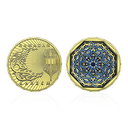 Ramadan Kareem Commemorative Coins Gold Coins with Plastic Shell ...