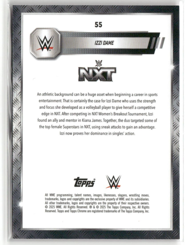 2025 Topps Chrome WWE Pink Refractor #55 Izzy Dane NXT Wrestling Card ...