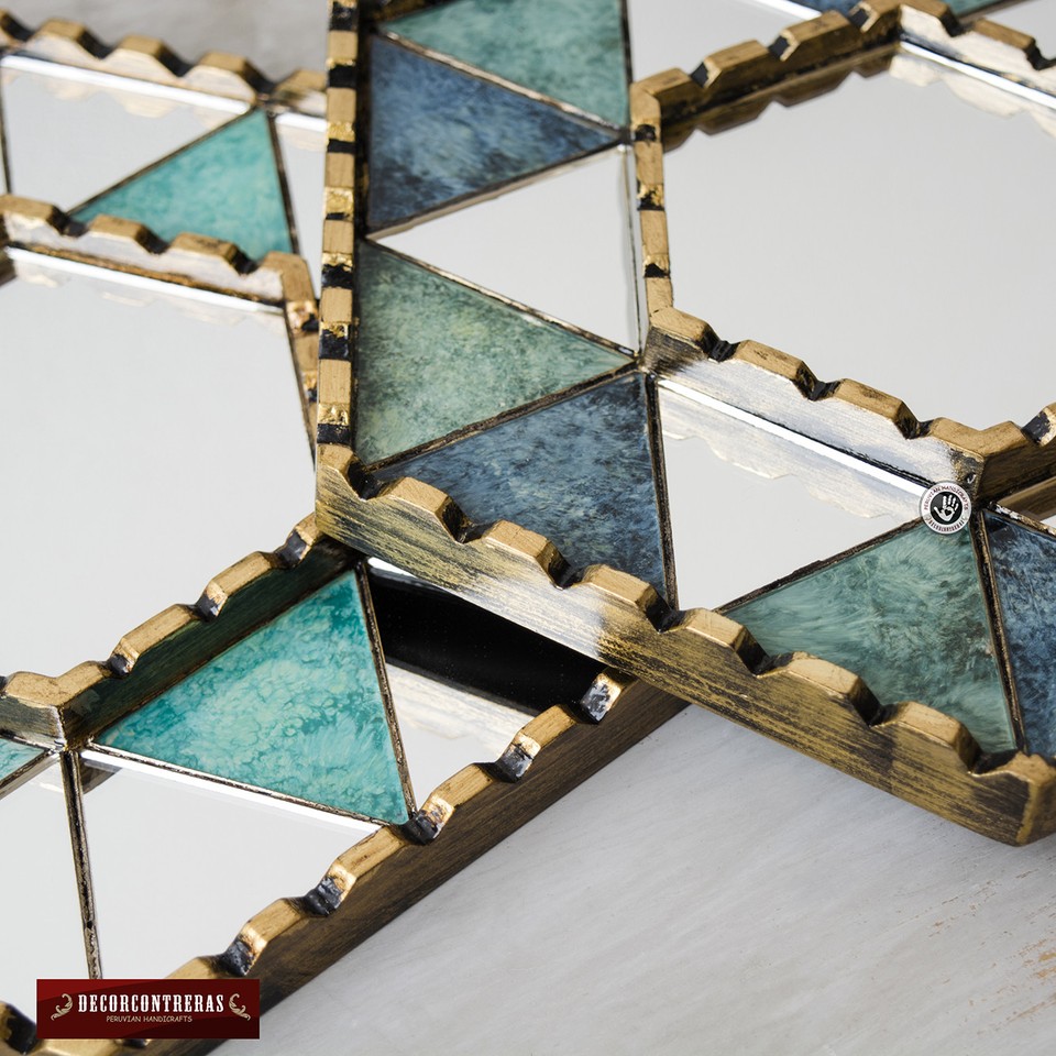 Handcrafted Star of David Wall Mirror set 2, Painted glass Mirror with ...