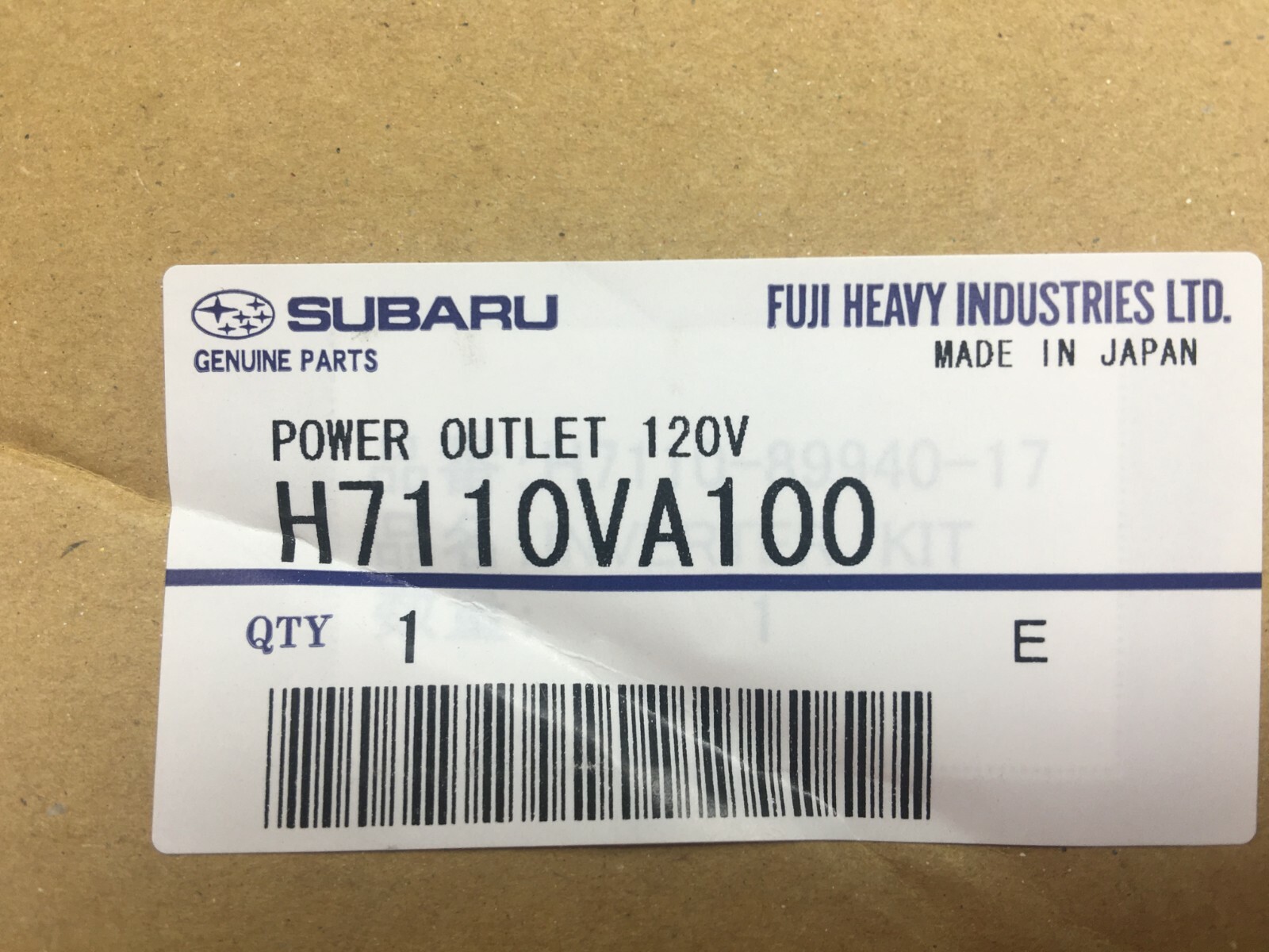 SUBARU Power Outlet 120 volt 2 prong 100 watt Genuine 2015-2021 Sti Wrx ...