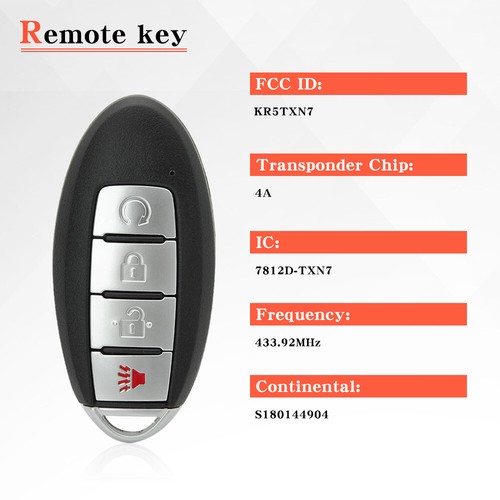 For 2019 2020 2021 NISSAN TITAN REMOTE START SMART KEY FOB ASSY 285E3 ...