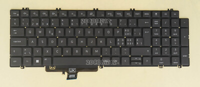 For DELL Precision 3560 3561 3570 3571 3580 3581 Keyboard Backlit Swiss ...