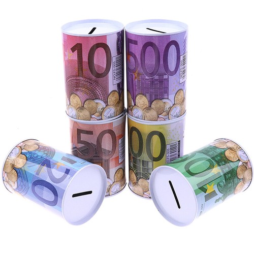 1pc Euro Dollar Money Box Safe Cylinder Piggy Bank Banks For Coins ...