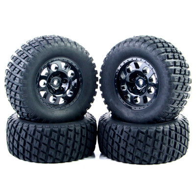4Pcs Set 1:10 Short Course Ruber Tires Rims For RC TRAXXAS SLASH HPI ...