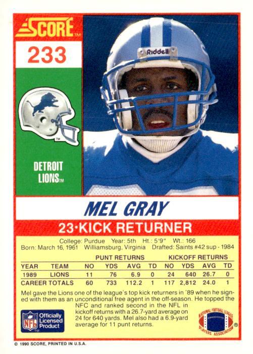 1990 Score #233 Mel Gray | eBay