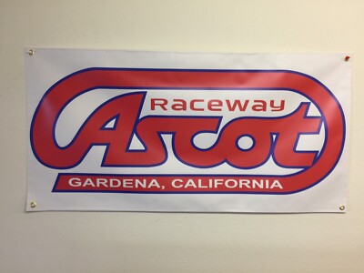 Ascot Park Raceway 2x4 banner 13 oz ready to hang mancave garage shop ...
