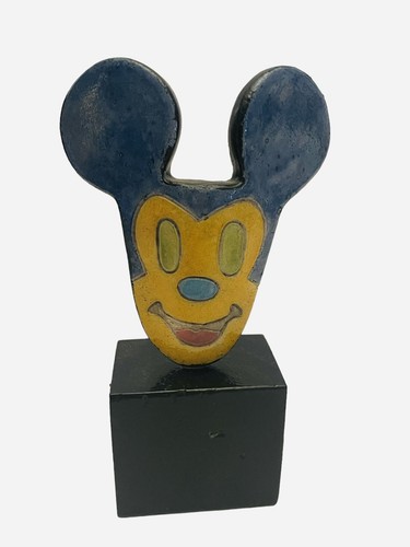 Disney Mickey Mouse Handmade South African Ceramic Bust On Wood 6.8 ...