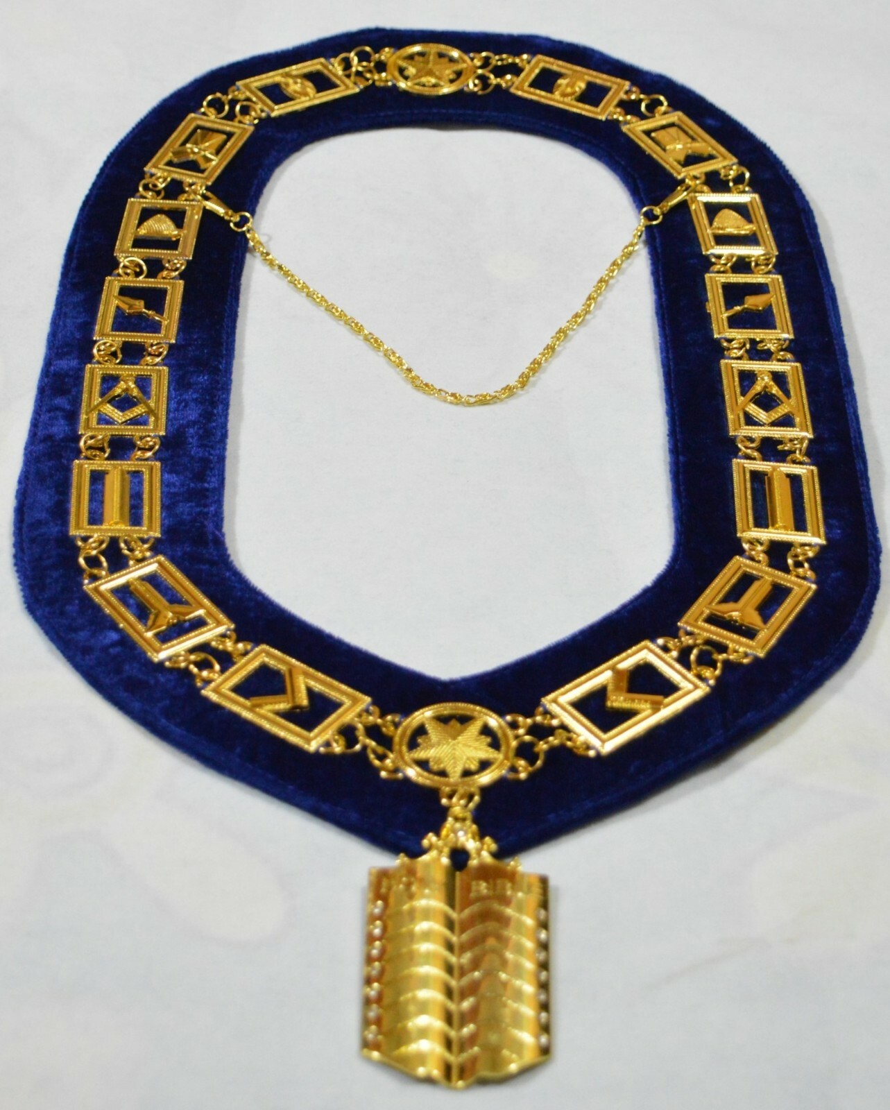 MASONIC BLUE LODGE CHAIN COLLAR WITH FREE CHAPLAIN OFFICER JEWEL | eBay