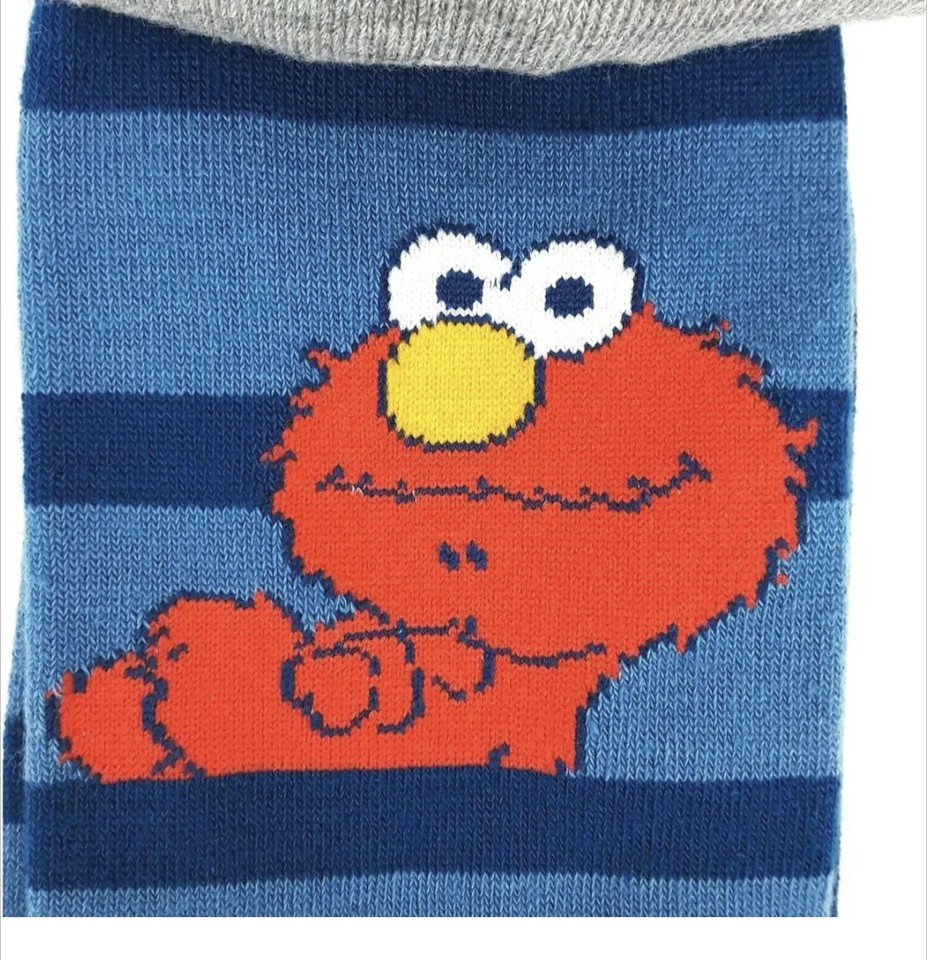 SESAME STREET Bird,Elmo Crew Socks 2-pair Size 6-12 | eBay