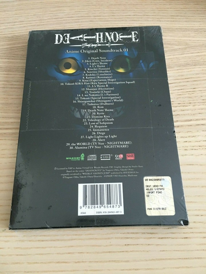 Kenji Kawai Death Note Music Note Original Soundtrack 01 CD BoxSet ...