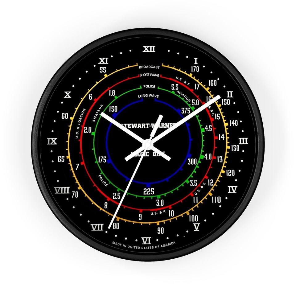 Retro Ham Shack Wall Clock. Stewart Warner Magic Dial Shortwave Ham ...