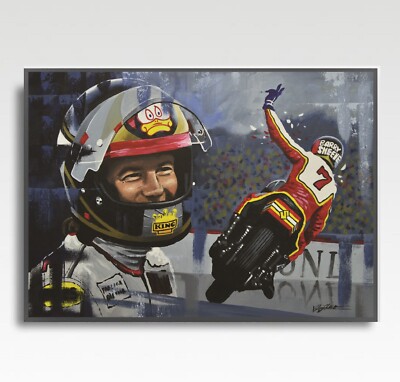 Barry Sheene MotoGP A3 print from painting by Greg Tillett poster Wall ...