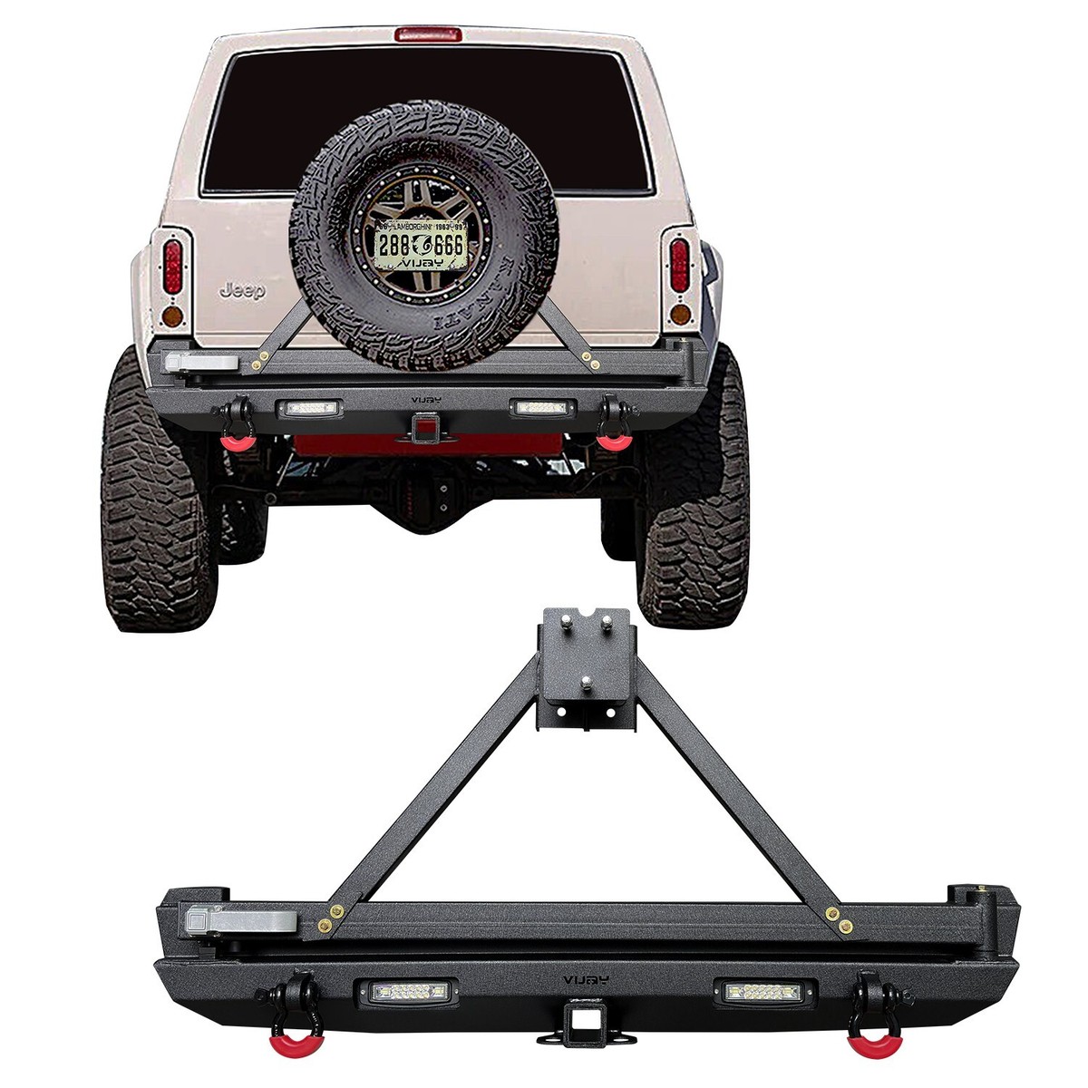 Jeep Cherokee Xj Rear Bumper Tire Carrier Smittybilt XRC Rear Bumper