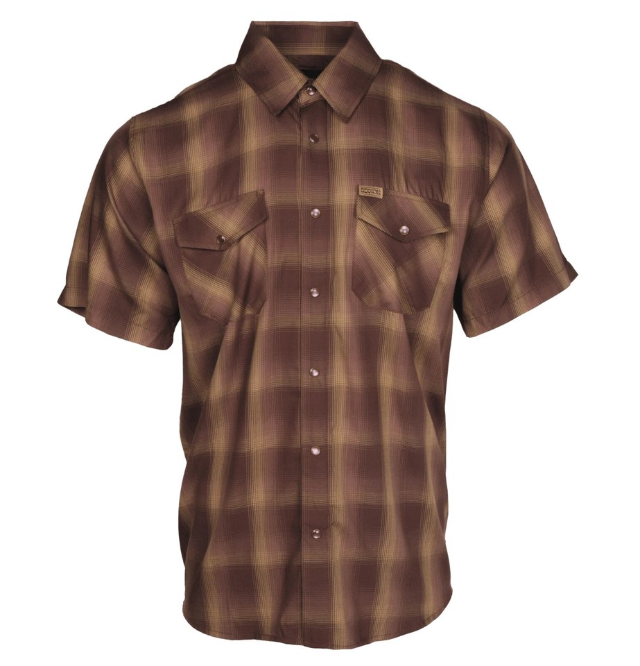 NWT Dixxon Flannel Wyatt Good Bad Ugly Brown Plaid Pearl Snap Bamboo ...