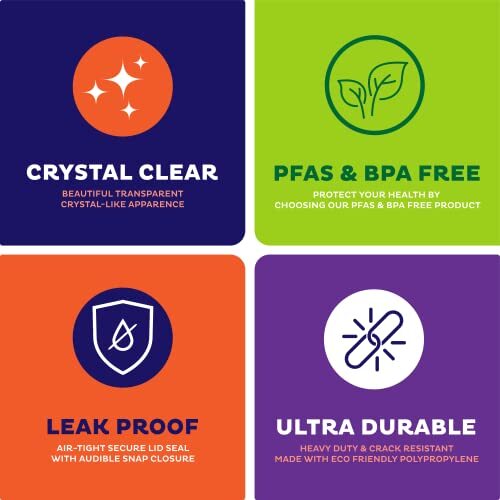 Stack Man 100 Pack 5.5 Oz Clear Food Storage Containers With Lids For ...