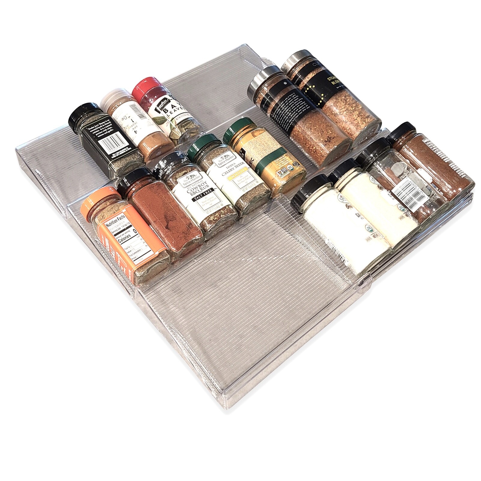 Adjustable, Expandable Plastic Spice Rack, Drawer Organizer for Kitchen ...