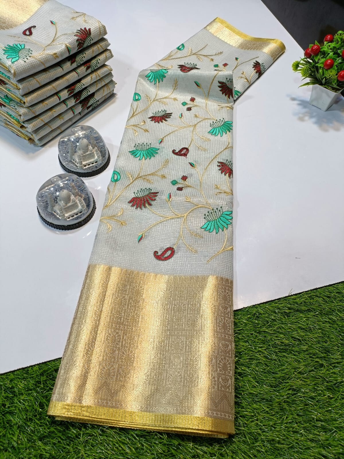 SAREES BANARSI TISHU SOFT SILK | eBay