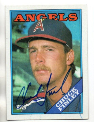 CHUCK FINLEY 1988 TOPPS SIGNED AUTOGRAPHED CARD #99 CALIFORNIA ANGELS ...
