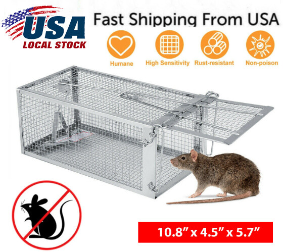 USA Mouse Trap Rat Trap Rodent Trap Live Catch Cage, Easy to Set Up and ...