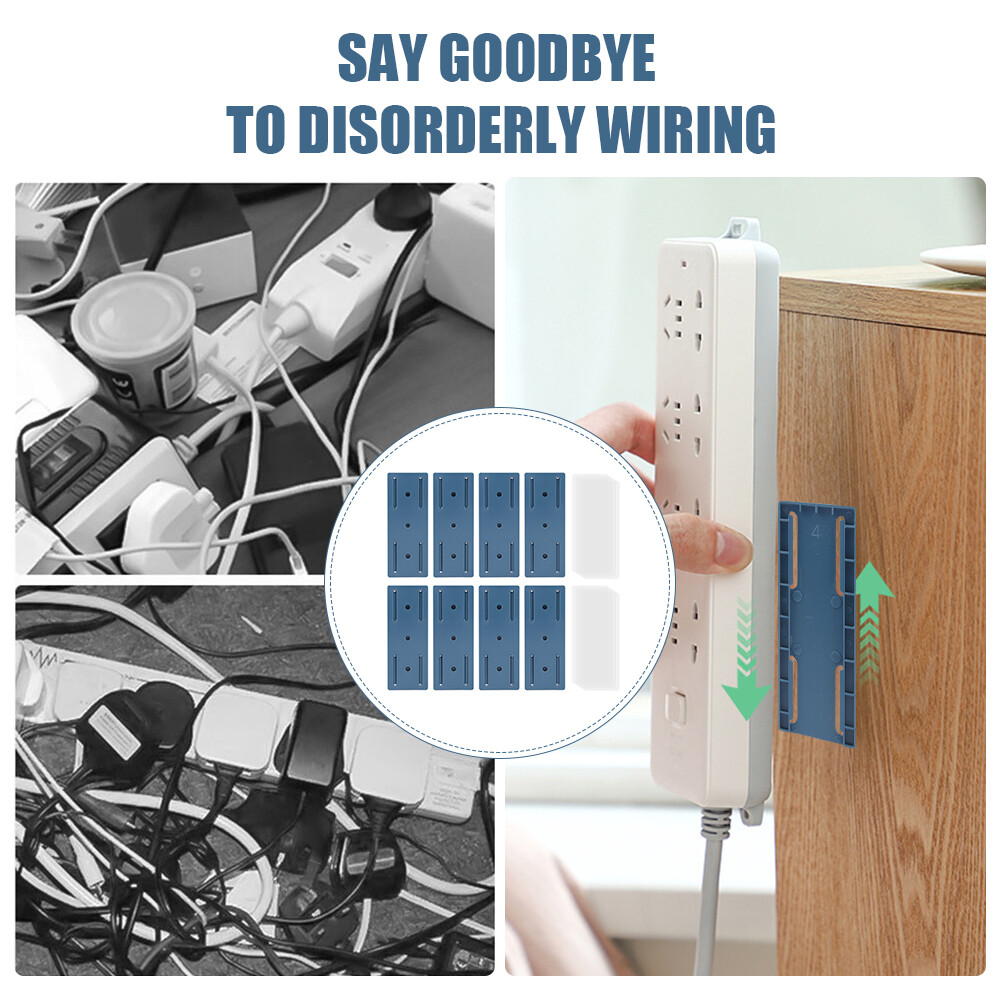 8pcs Power Strip Holder Home Office Space Saving Fixing SelfWall Mount ...