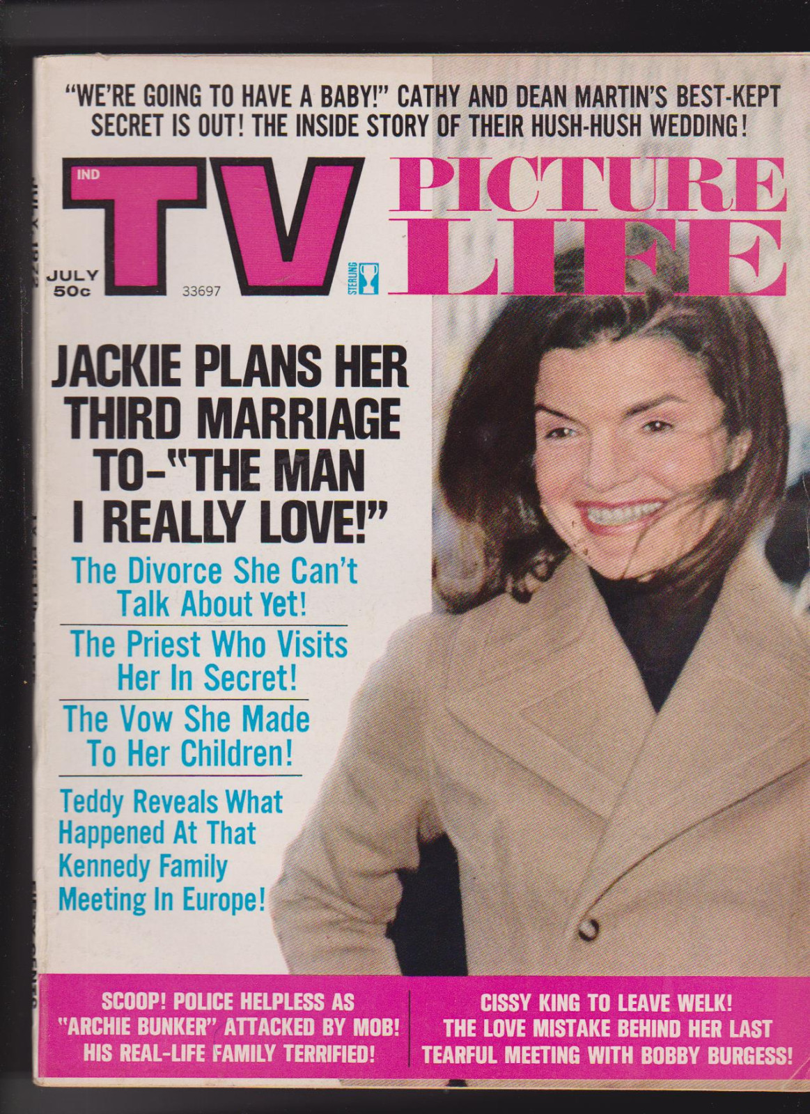 TV Picture Life Jackie Kennedy Dean Martin Cissy King July 1972 | eBay
