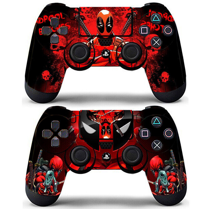 PS4 Controller Dualshock Skins Marvel Deadpool DP Red Decals Stickers 2 ...