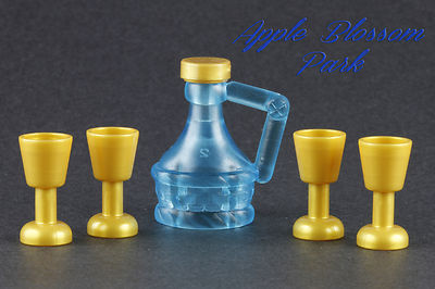 NEW Lego Minifig Trans BLUE JUG Gold Cups -Pirate Friends Food Wine ...