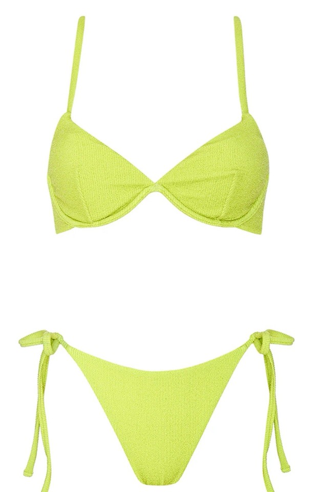 Vetchy Portofino Bikini Neon Lurex Set SZ L Lg Large 2pc New Bathing ...