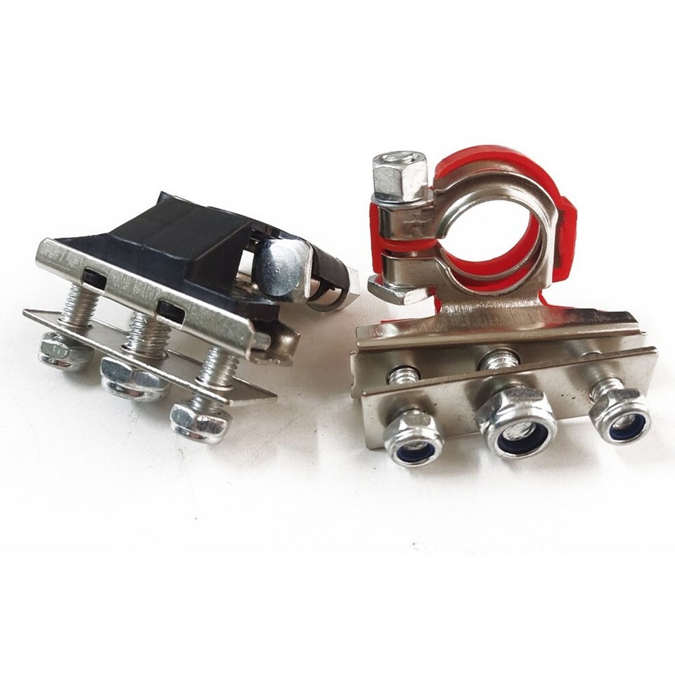 2X Battery Terminal Connector Positive Negative Clamps For Car Auto Van ...