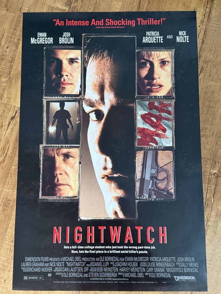 NIGHTWATCH 1997 Original Video Movie Poster HORROR VHS EWAN MCGREGOR | eBay
