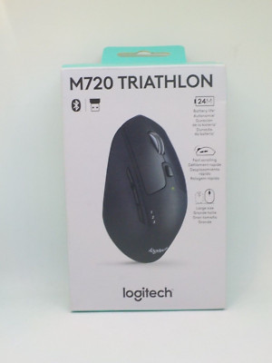 New LOGITECH M720 TRIATHLON MULTI-DEVICE WIRELESS MOUSE (Black ...