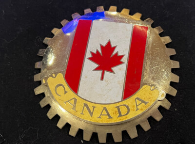 Badge automobile auto car Canada gear shape crest Vintage | eBay
