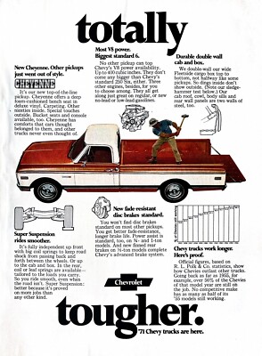 1970 CHEVY PICKUP Genuine Vintage Print Ad Chevrolet Pick-Up Truck ...