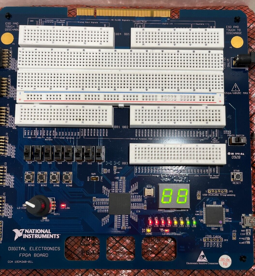 NATIONAL INSTRUMENTS DIGITAL ELECTRONICS PROTOTYPING FPGA BOARD 193426B ...