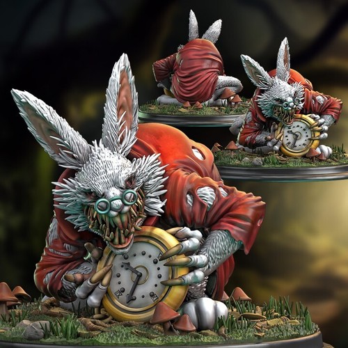 White rabbit creature (1) - 1/24 75mm scale Roleplay resin miniatures ...