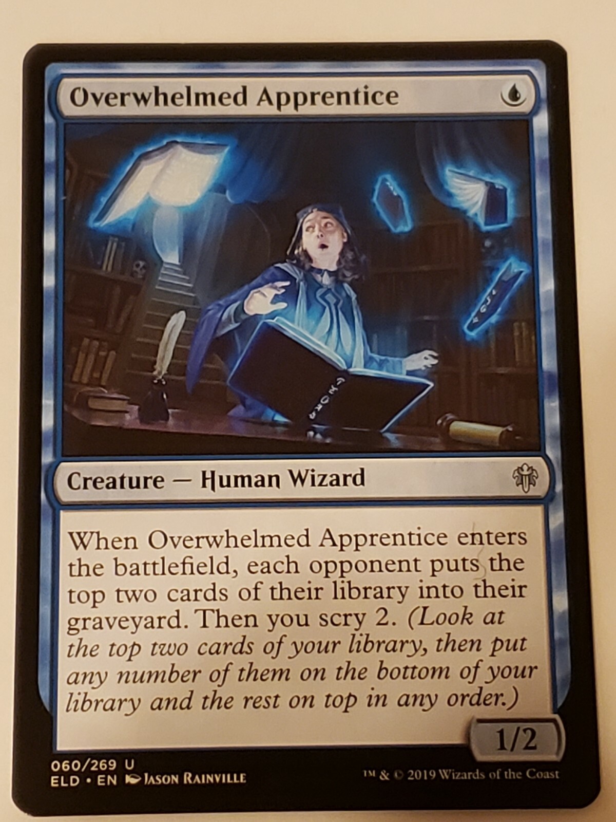 Overwhelmed Apprentice Throne of Eldraine Mtg Card Mint Condition | eBay