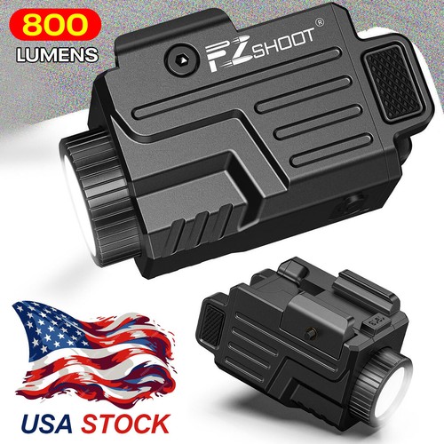 Compact 800 Lumens Pistol Flashlight Tactical Guns Light Fits Picatinny ...