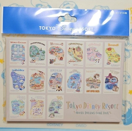 Tokyo Disney Resort Postcard DisneyLand DisneySea Park Map Icon | eBay