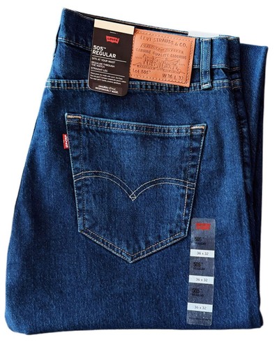 Levis 505 Mens Original Regular Straight Fit Denim Jeans Zip Fly New ...